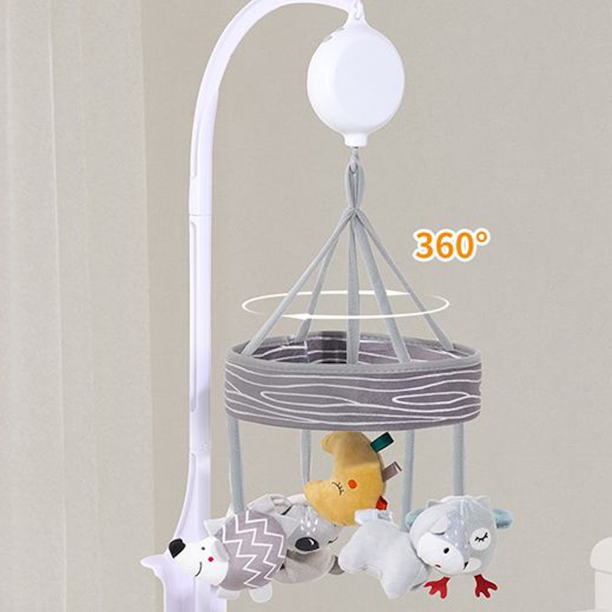 Smileey's Infant Bed Bell Rattle- Moon Bell (Preorder) – Happikiddo.com