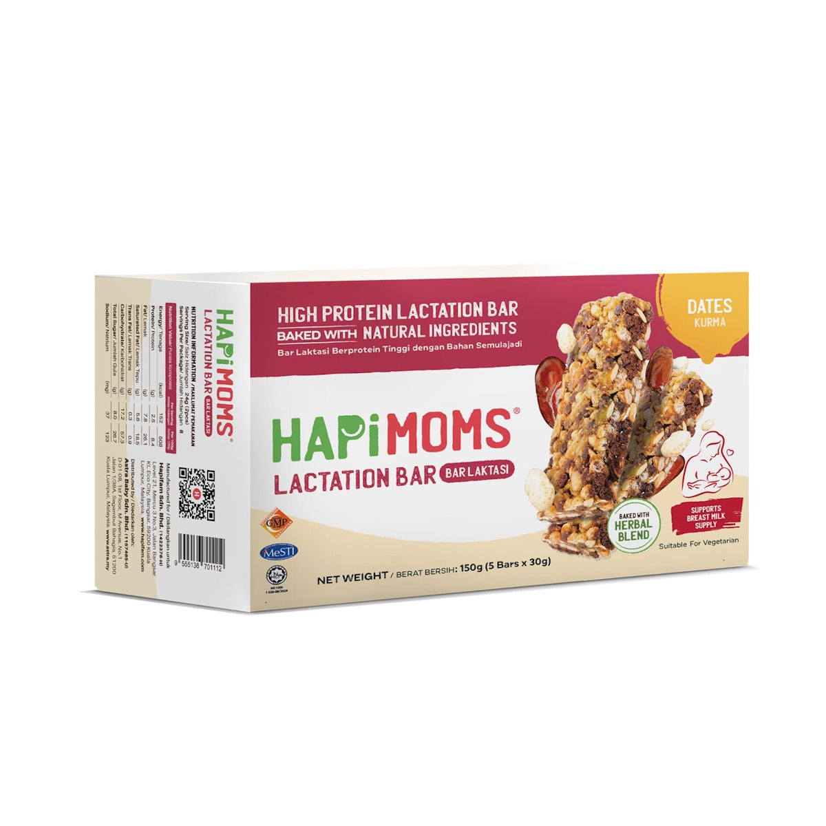Hapi Moms Lactation Bar 150g (5 x 30g) – Happikiddo.com