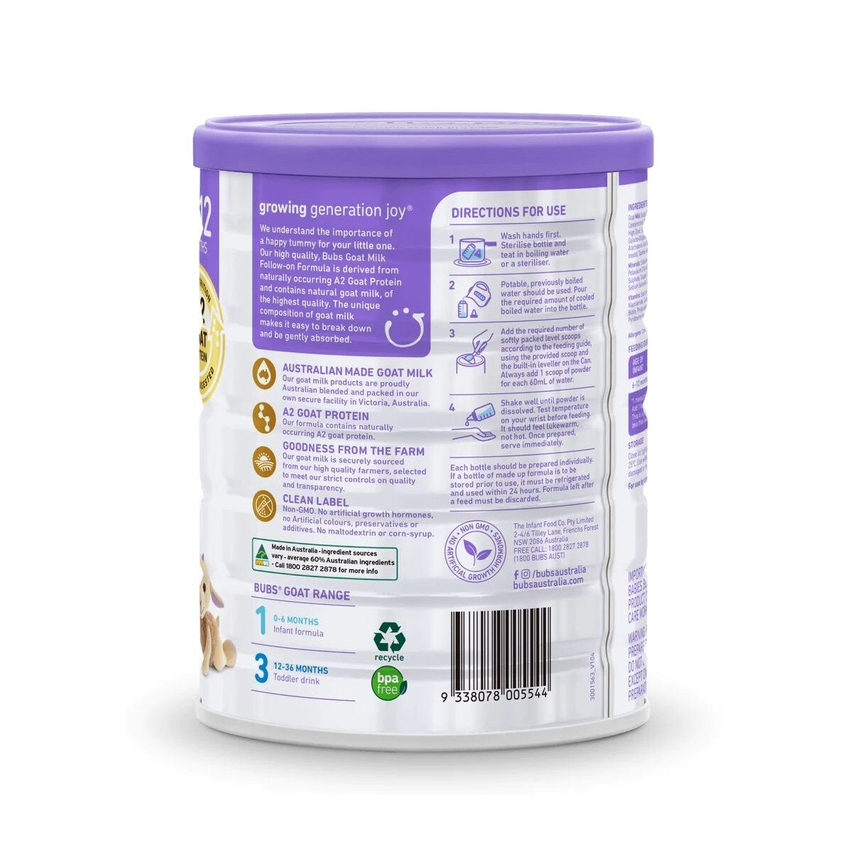 Bubs Advanced Plus+ Goat Follow On Formula Stage 2, 400g (6-12m ...