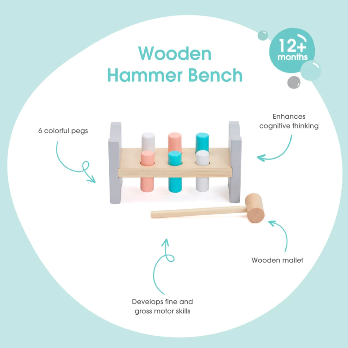 Bubble Wooden Hammer Bench (BU5006) – Happikiddo.com