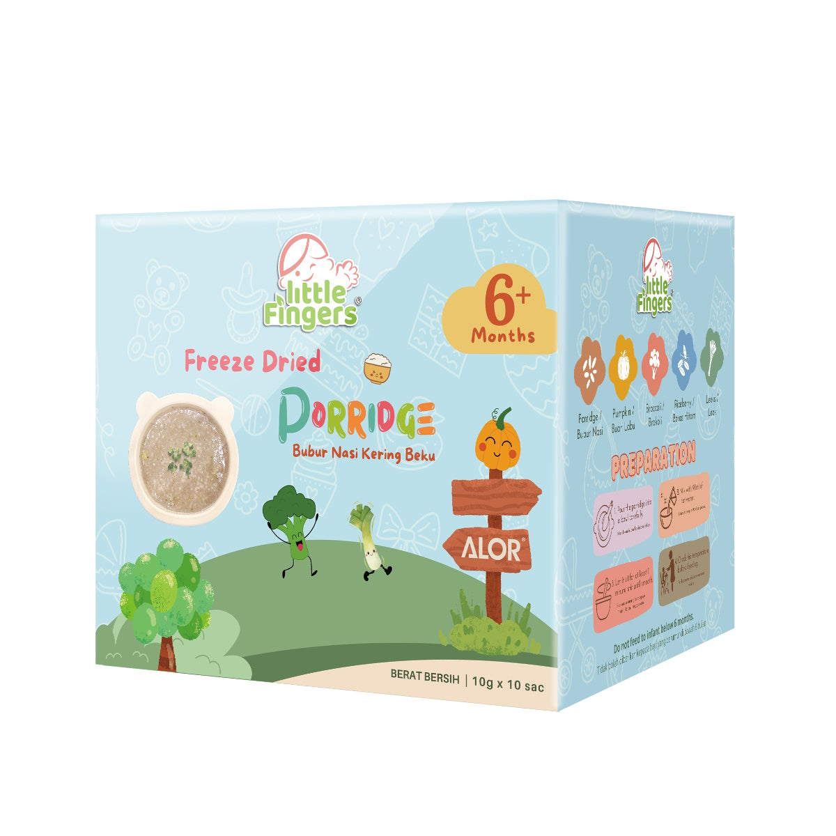 Little Fingers Freeze Dried Porridge 10g x 10 sachet – Happikiddo